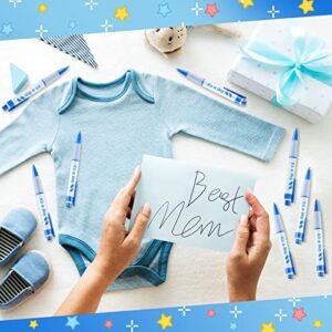 Woanger 36 Pcs Retractable Gel Pen Light Blue Baby Shower Pens with Rotating Messages for Baby Shower Favors Party Guests Gifts (It's a Boy Style)