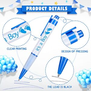 Woanger 36 Pcs Retractable Gel Pen Light Blue Baby Shower Pens with Rotating Messages for Baby Shower Favors Party Guests Gifts (It's a Boy Style)