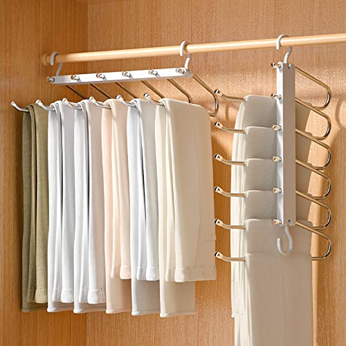 Magic Pants Hanger, Multipurpose Closet Hanger, Space Saving Wardrobe Organizer (2-Pack)