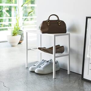 Yamazaki Home 2-Tier Entryway Organizer | Steel | Shoe Rack, One Size, White