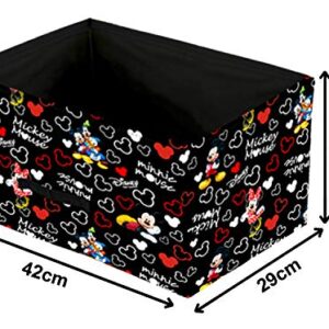 Heart Home Disney Mickey Print Non Woven Fabric 3-Replacement Drawer Storage And Cloth Organizer Unit for Closet (Black)-HHEART16028