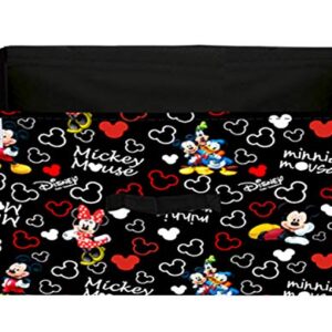 Heart Home Disney Mickey Print Non Woven Fabric 3-Replacement Drawer Storage And Cloth Organizer Unit for Closet (Black)-HHEART16028