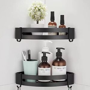 jopofi 2 pack corner shelf bathroom shower caddy organizer for kitchen toilet, sus304 stainless steel bathroom corner shelves shower caddies - matte black