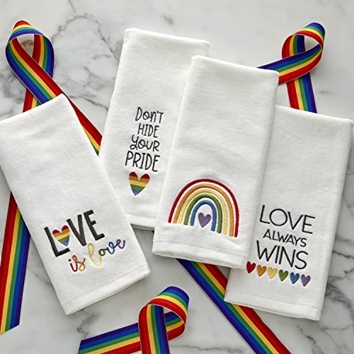 SKL Home Pride Rainbow Hand Towel Set, 25" x 16", 2 Count