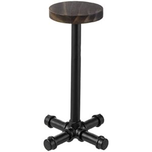 mygift industrial tabletop hat rack, rustic burnt solid wood and black metal pipe cap and wig display stand