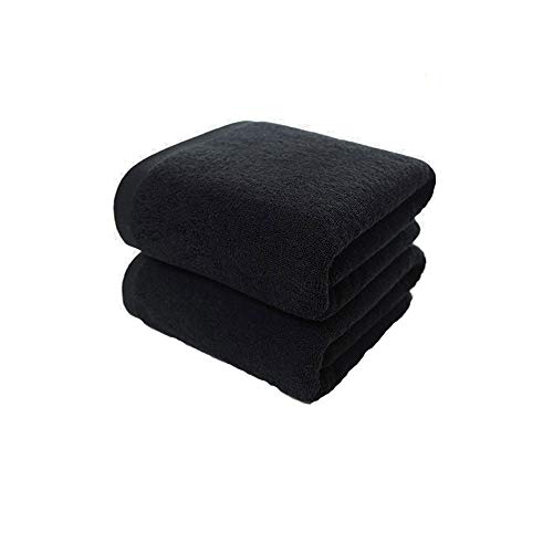 JININQ Premium Black Hand Towels 100% Cotton 700 GSM 14 x 29 inches (2-Pack)