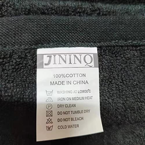 JININQ Premium Black Hand Towels 100% Cotton 700 GSM 14 x 29 inches (2-Pack)