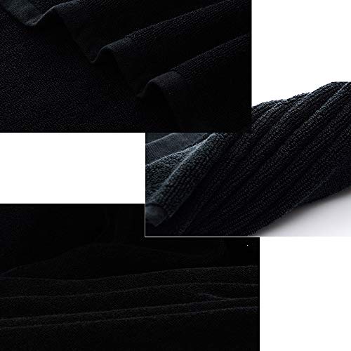 JININQ Premium Black Hand Towels 100% Cotton 700 GSM 14 x 29 inches (2-Pack)