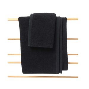 JININQ Premium Black Hand Towels 100% Cotton 700 GSM 14 x 29 inches (2-Pack)