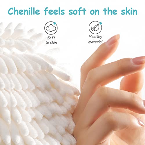 LMIP Soft Absorbent Chenille Ball, Chenille Towel Ball Quick Dry Hand Ball, Absorbent Soft Towel for Kitchen Bathroom 3 Pack