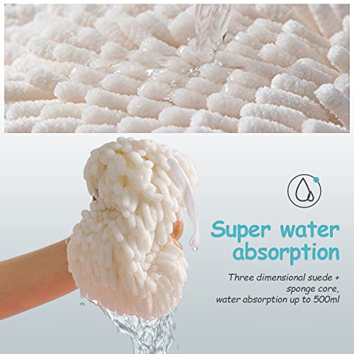 LMIP Soft Absorbent Chenille Ball, Chenille Towel Ball Quick Dry Hand Ball, Absorbent Soft Towel for Kitchen Bathroom 3 Pack