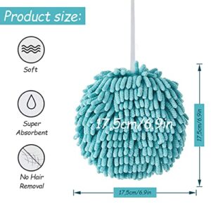 LMIP Soft Absorbent Chenille Ball, Chenille Towel Ball Quick Dry Hand Ball, Absorbent Soft Towel for Kitchen Bathroom 3 Pack