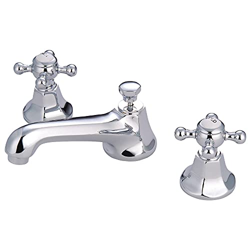 Kingston Brass KS4461BX Metropolitan Widespread Lavatory Faucet with Metal Cross Handle, Polished Chrome