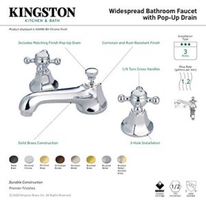 Kingston Brass KS4461BX Metropolitan Widespread Lavatory Faucet with Metal Cross Handle, Polished Chrome