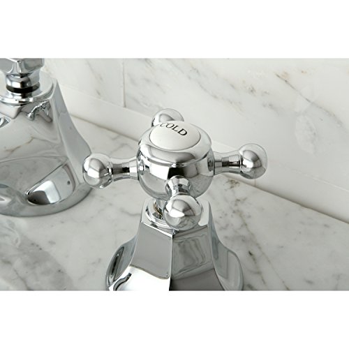 Kingston Brass KS4461BX Metropolitan Widespread Lavatory Faucet with Metal Cross Handle, Polished Chrome