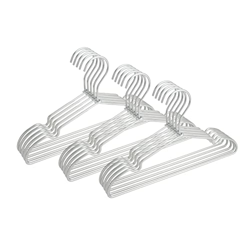 30Pack Koobay 12.6" Silver Metal Hangers Non Slip Suit Coated Wire Aluminum Children Storage Baby Hangers