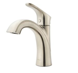 pfister weller bathroom sink faucet, single handle, single hole or 3-hole, brushed nickel finish, lg42wr0k