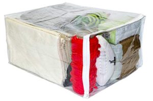 clear vinyl zippered sweater storage bags 17 x 20 x 10 inch 5-pack