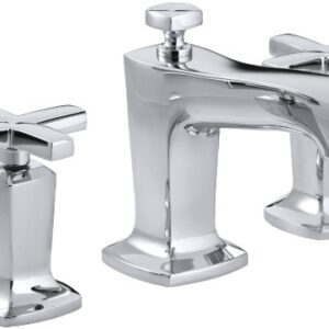 KOHLER 16232-3-CP Margaux 1.2 gpm Bathroom Sink Faucet with Cross Handles, Widespread, Polished Chrome