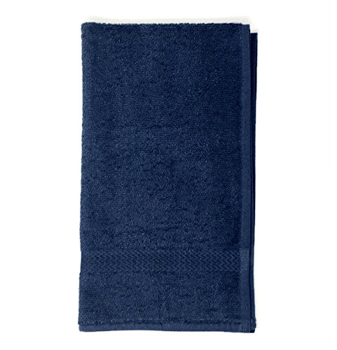 EOM Set of 12 Luxury Hand Towels - Ultra Soft Towels for Bathroom, Salon, Gym, Hotel, or Kitchen - Bleach Safe and 100% Cotton Bath Towels - Super Absorbent Bathroom Towels - 16" x 28" (Dark Blue)