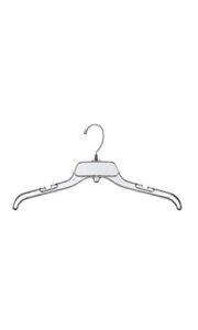 economy 17 inch break-resistant clear plastic dress hangers- case of 100