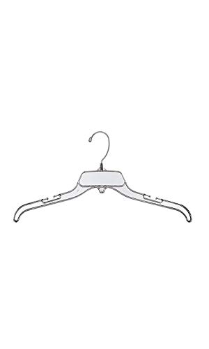 Economy 17 inch Break-Resistant Clear Plastic Dress Hangers- Case of 100