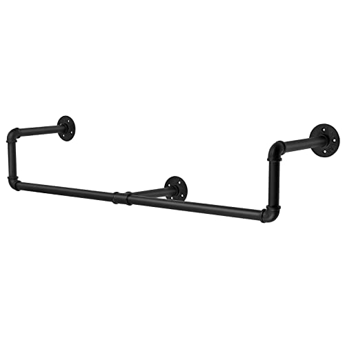 Tanice Industrial tube hanger wall-mounted 98cm, detachable retro industrial cylindrical clothes rail, suitable for bedroom, living room, kitchen