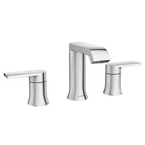 moen genta 8 in. widespread 2-handle bathroom faucet in chrome