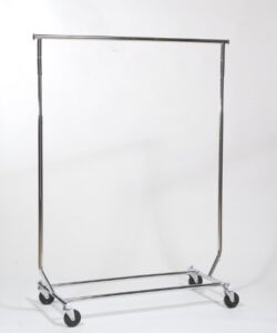 collapsible single rail rolling salesman garment rack