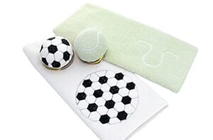 tennis soccer towel 100% cotton (2-piece) kids washcloth handtowel decoration gift 13 x 13.8 inch