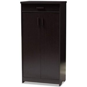 baxton studio bienna shoe cabinet in wenge brown