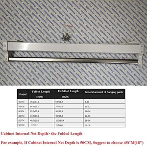 Top Mount Pull Out Wardrobe Closet Cloth Jacket Rod Hanger Retractable Hanging Rack Bar Ball Bearing Rail Slide Pull-Out Heavy Duty White (35CM 14")