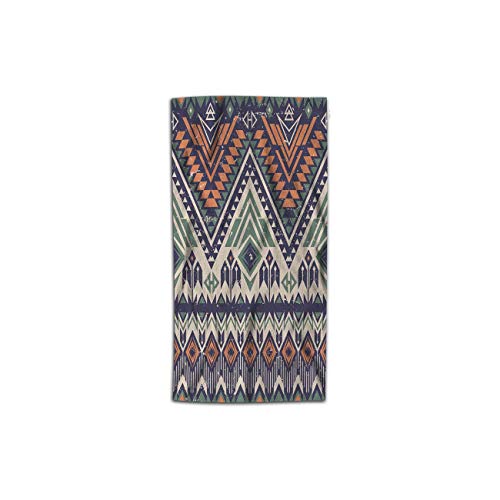 Moslion Tribal Navajo Hand Towels Vintage Southwestern Aztec Pattern Native American Ethnic Style Hand Towels Kitchen Hand Towels for Bathroom Soft Polyester-Microfiber 30Lx15W Inch