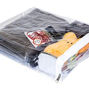 Clear Vinyl Zippered Storage Bags 9.5 x 11.5 x 2 Inch 10-Pack with Handle