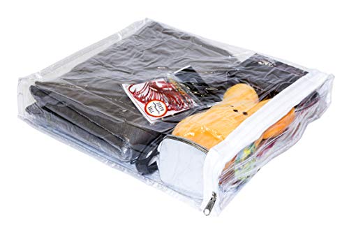 Clear Vinyl Zippered Storage Bags 9.5 x 11.5 x 2 Inch 10-Pack with Handle