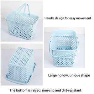 Anyoifax Portable Shower Caddy Basket Plastic Cleaning Tote with Handles Large Storage Organizer Bin for Bathroom, College Dorm, Pantry, Kitchen, Blue