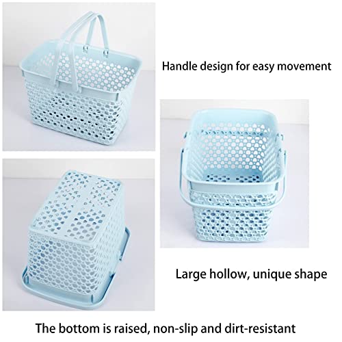 Anyoifax Portable Shower Caddy Basket Plastic Cleaning Tote with Handles Large Storage Organizer Bin for Bathroom, College Dorm, Pantry, Kitchen, Blue