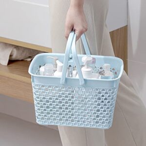 Anyoifax Portable Shower Caddy Basket Plastic Cleaning Tote with Handles Large Storage Organizer Bin for Bathroom, College Dorm, Pantry, Kitchen, Blue