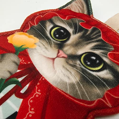 Openhahaha Funny Cat Hand Towels for Bathroom Kitchen,Cat Decor Towel,Hanging Decorative Washcloths Face Towels,Super Absorbent Soft,Cat Gifts for Cat Lovers/Women/Cat Mom/Princess Lovers(Red Hat)