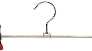 Mawa by Reston Lloyd Non-Slip Space-Saving Clothes Hanger for Pants & Skirts with Two Clips, Style K/40D, Set of 10, 15 3/4"L, Red