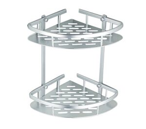 bathroom corner shelf,2 tier shower caddy shelf storage rack aluminum satina corner shampoo basket holder