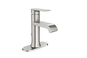 moen genta single hole single-handle bathroom faucet in spot resist brushed nickel