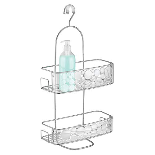 iDesign Rain Bath SHWR Caddy, Standard, Clear/Silver