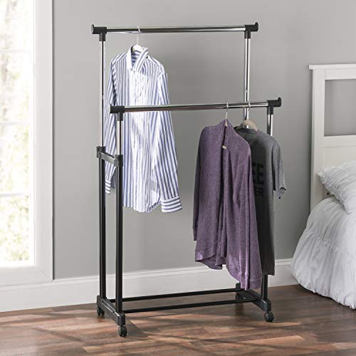 Sunbeam Double Hanging Garment Rack with Wheels