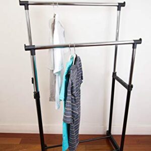 Sunbeam Double Hanging Garment Rack with Wheels