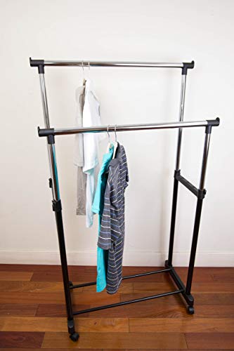 Sunbeam Double Hanging Garment Rack with Wheels