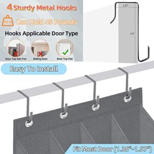 TIOYOTY Over The Door Shoe Organizer and 4 Pack Over The Door Hooks