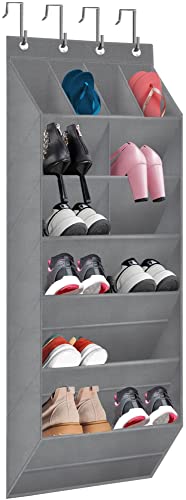 TIOYOTY Over The Door Shoe Organizer and 4 Pack Over The Door Hooks