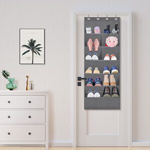 TIOYOTY Over The Door Shoe Organizer and 4 Pack Over The Door Hooks