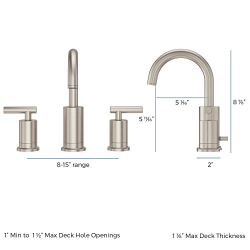 Pfister Contempra Bathroom Sink Faucet, 8-Inch Widespread, 2-Handle, 3-Hole, Polished Chrome Finish, LG49NC1C